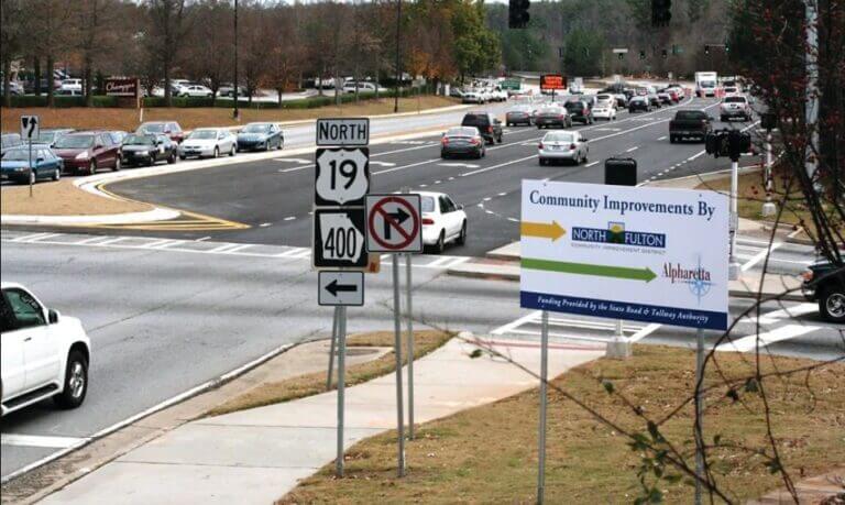 Mansell Road Triple Left Turn Lane - True North 400